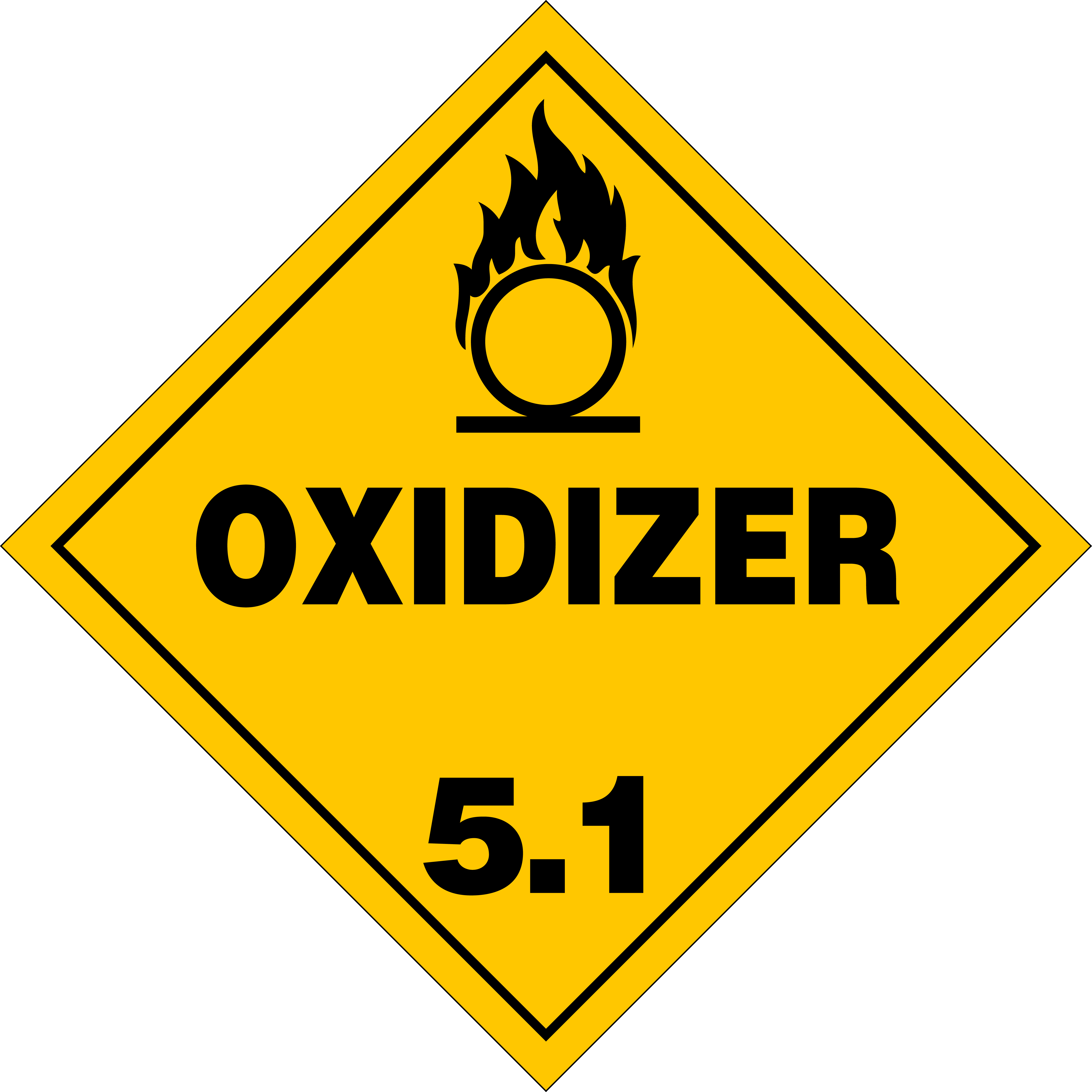 Class 5 Oxidizing Substances Organic Peroxides Placards And Class 5 Oxidizing Substances Organic Peroxides Placards And